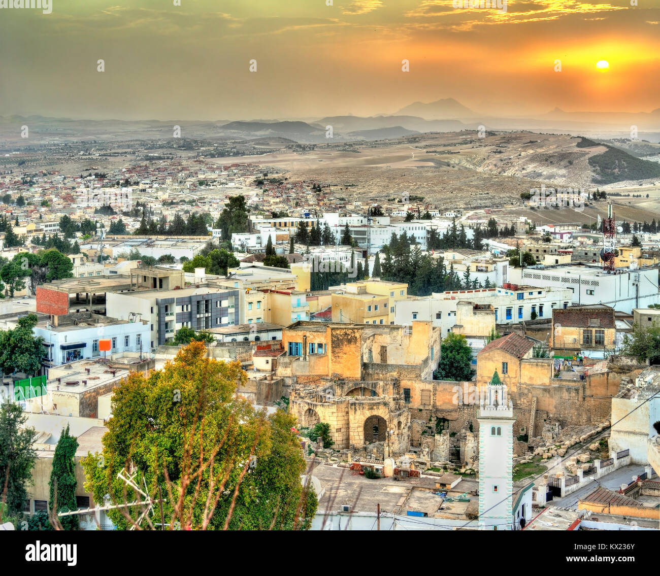 Sunset above El Kef, a city in northwestern Tunisia Stock Photo - Alamy