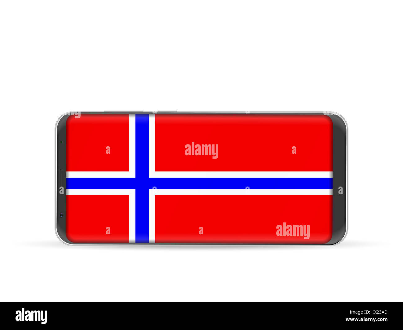 Smart phone Norway flag on a white background Stock Photo - Alamy
