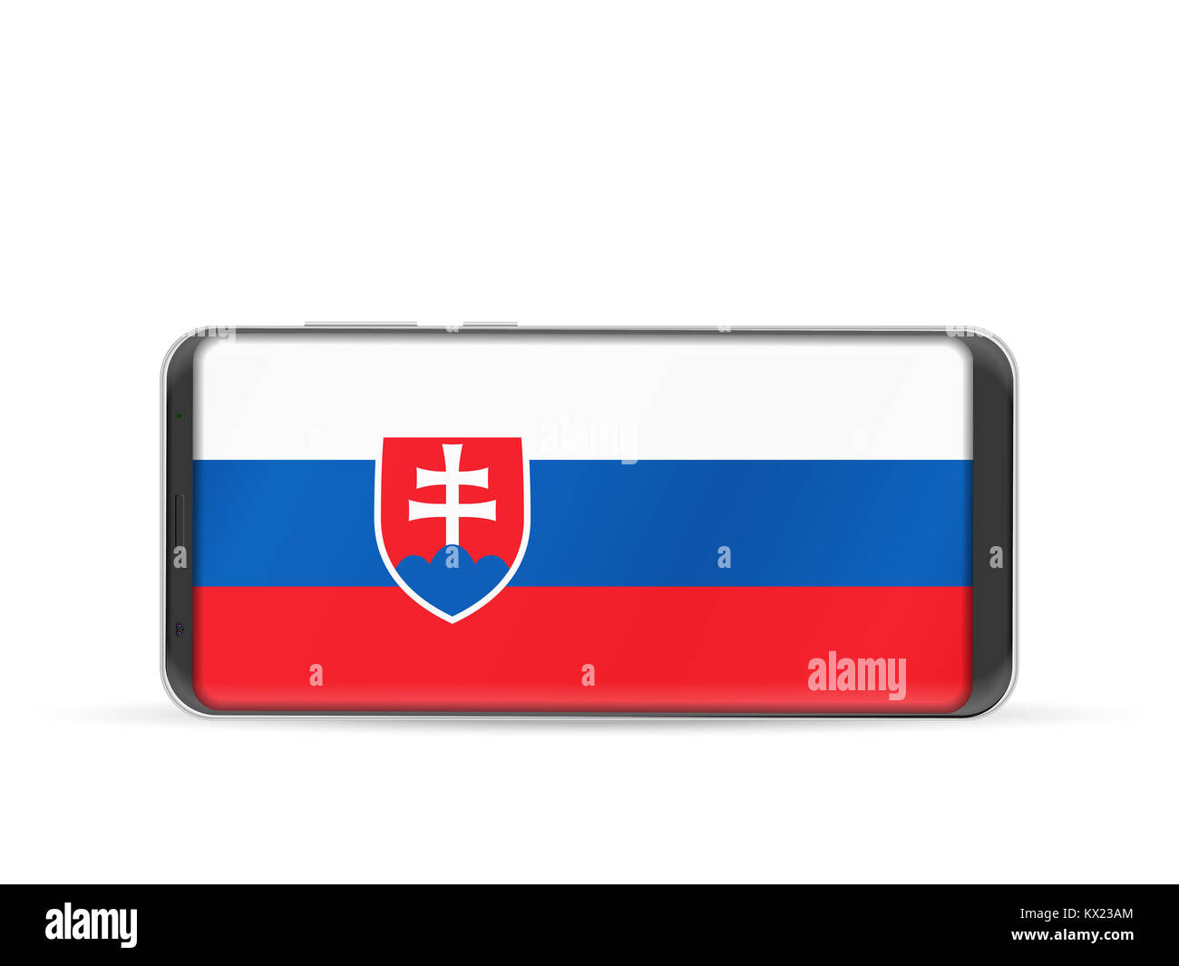 Smart phone Slovakia flag on a white background Stock Photo - Alamy