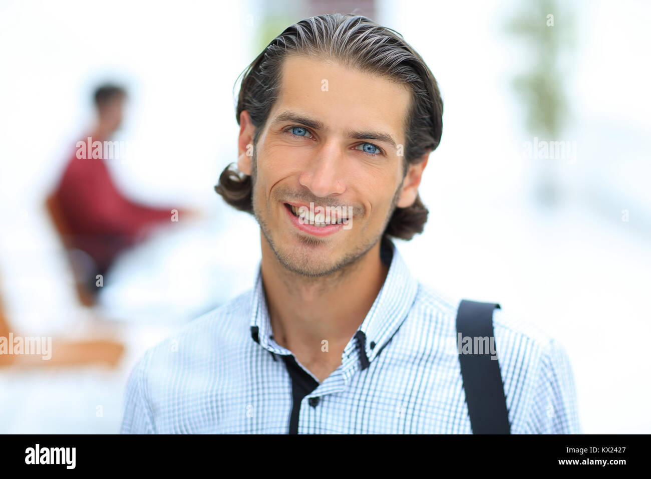 portrait of a successful man in the background of the office Stock ...