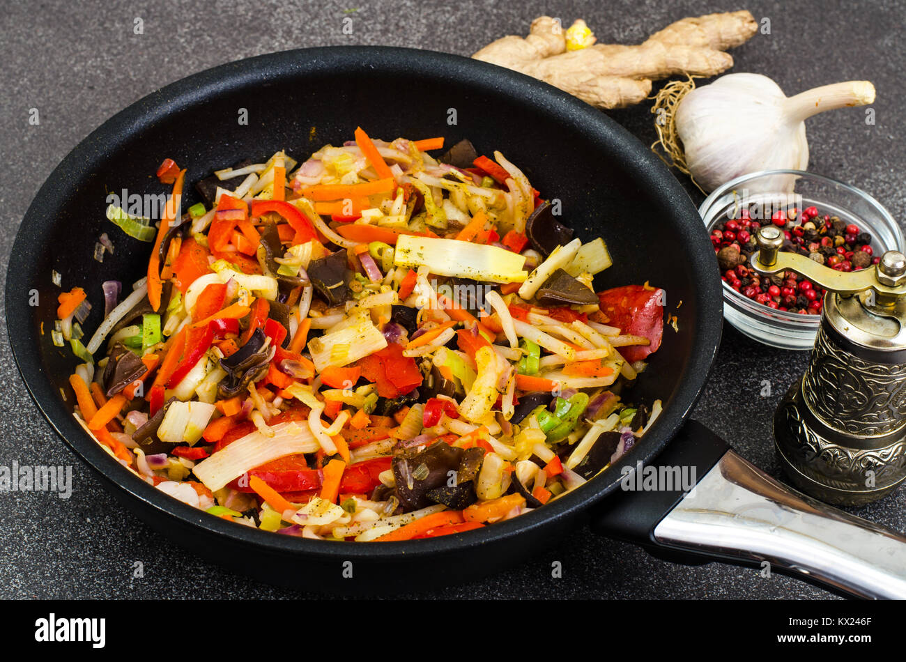 Onion frying pan ginger hi-res stock photography and images - Alamy