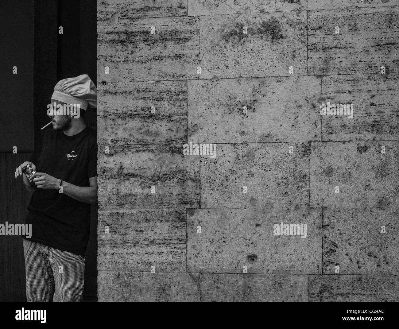 a chef smoking Stock Photo - Alamy