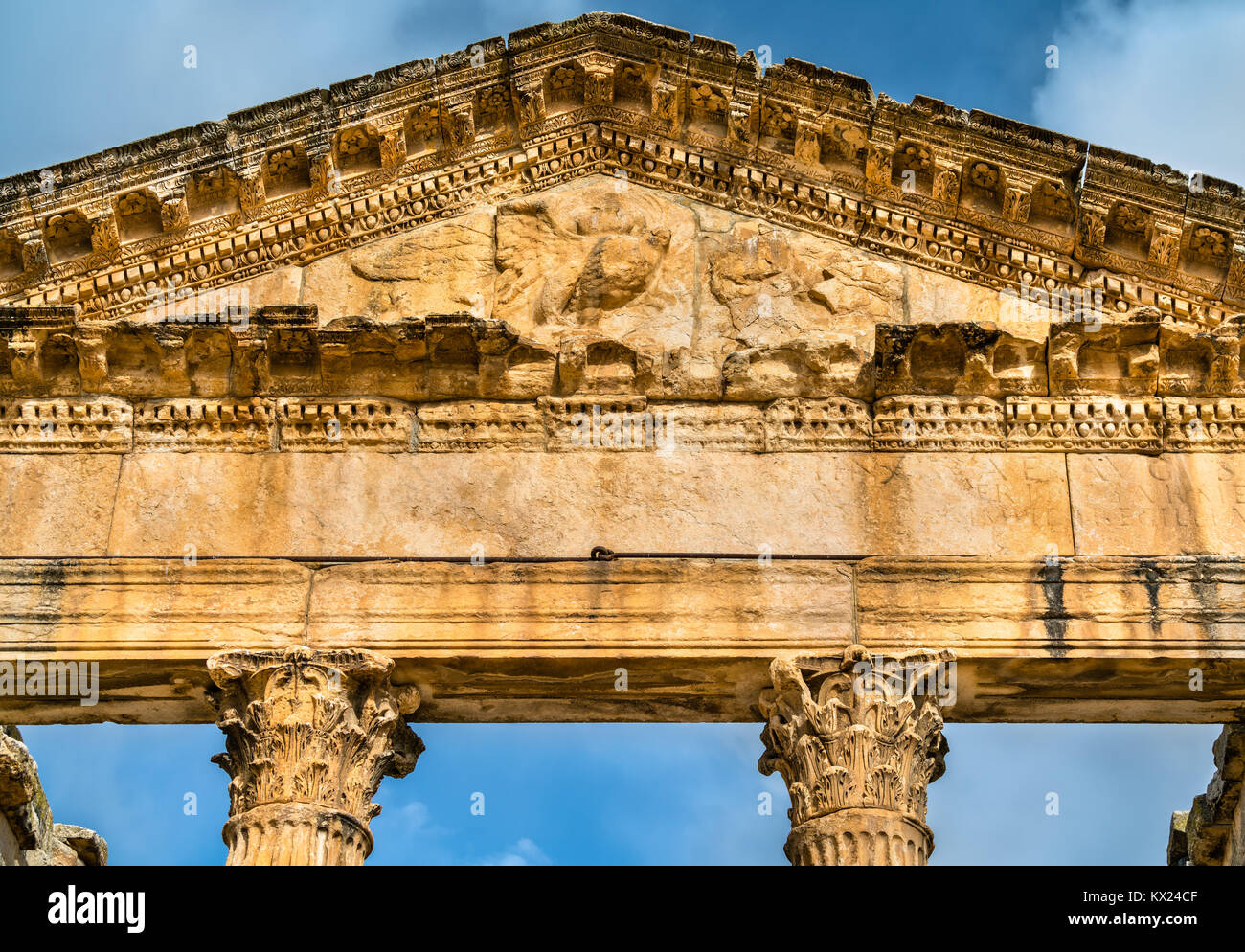 The Roman Capitol at Dougga. UNESCO heritage site in Tunisia Stock ...