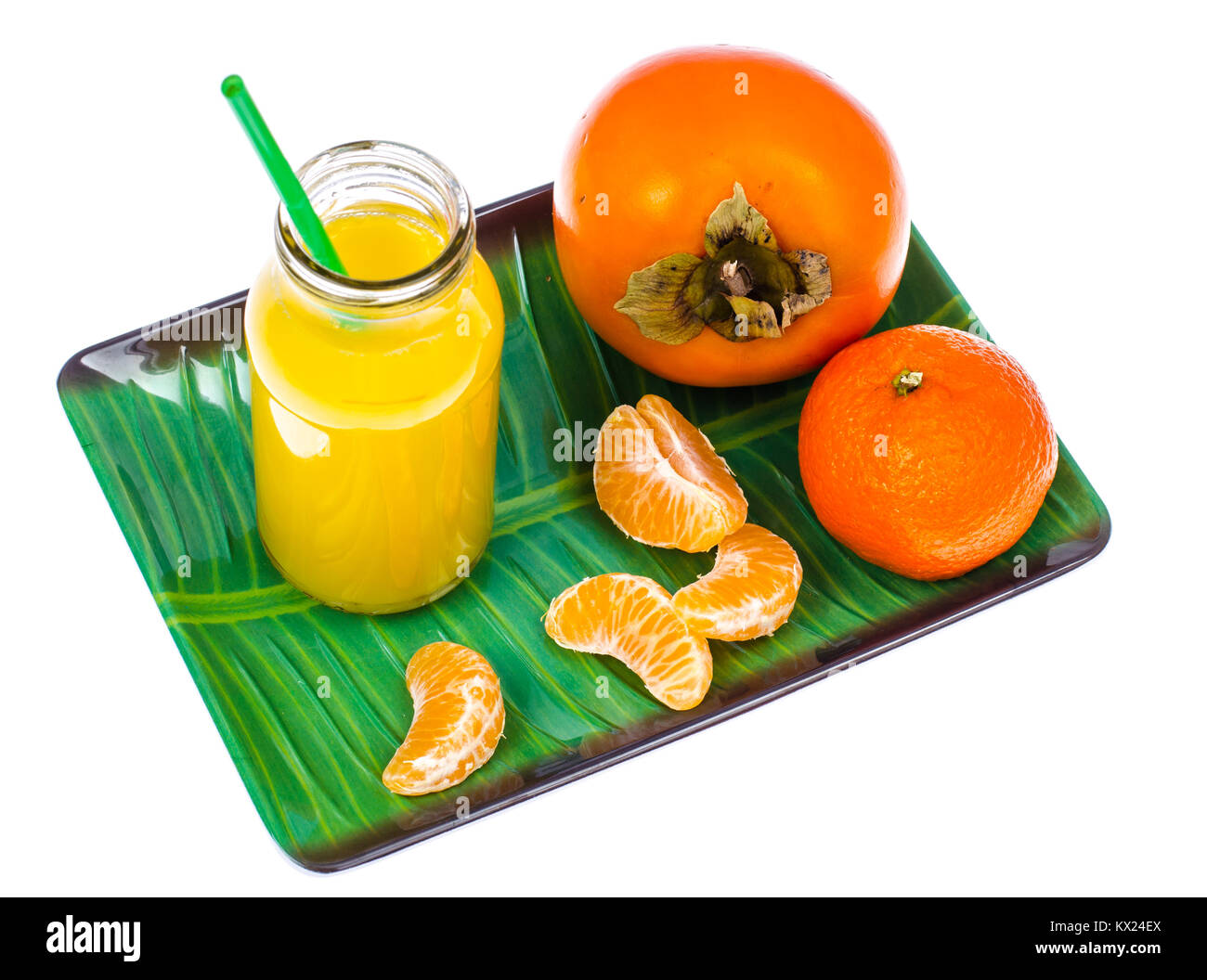 Green tray fresh fruit Cut Out Stock Images & Pictures - Alamy