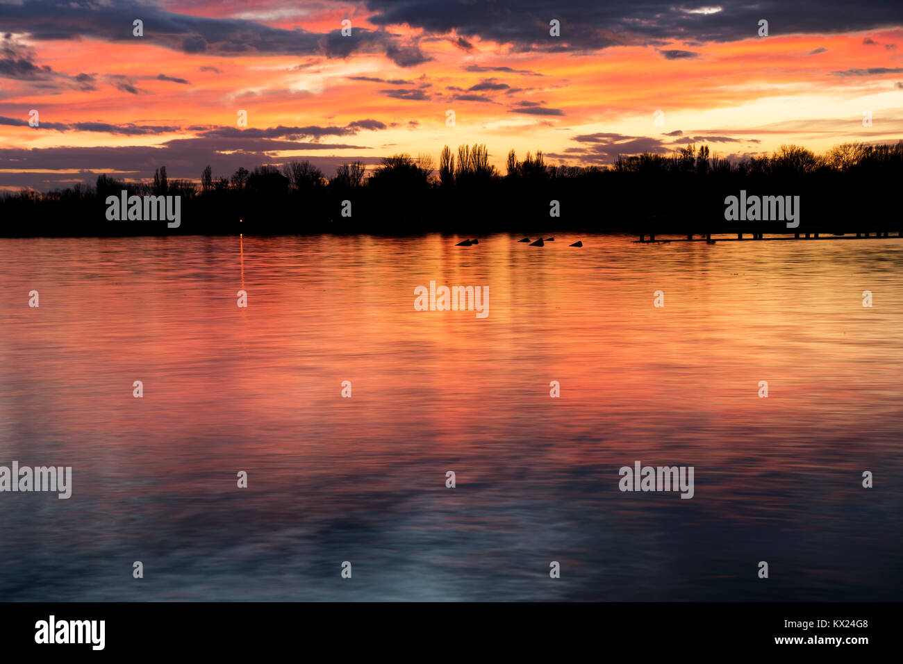 Sunset at Lake Balaton, Hungary Stock Photo - Alamy