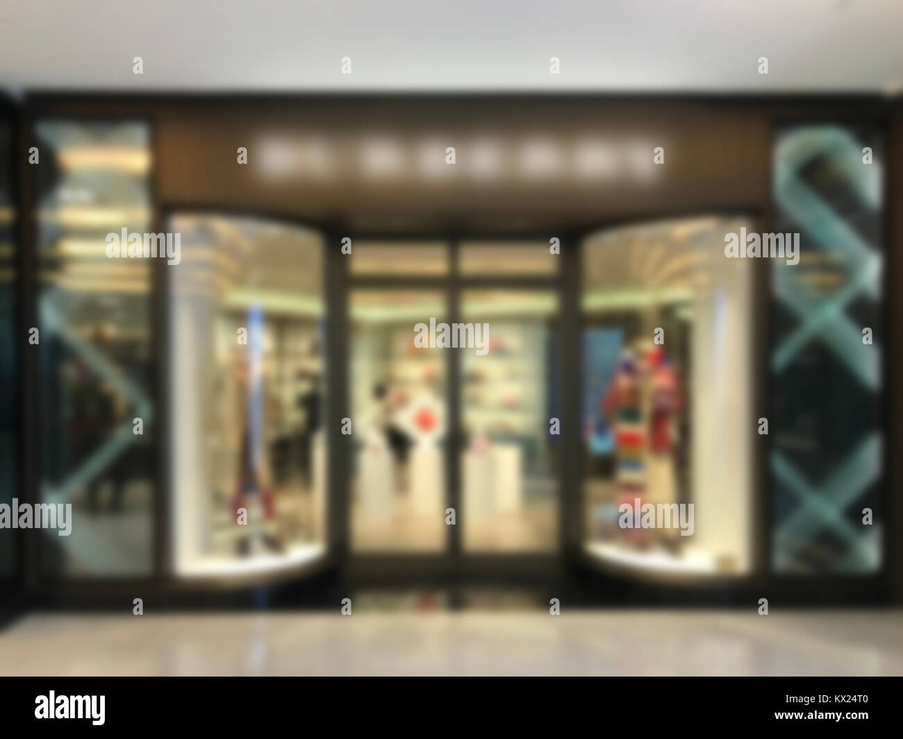 Photos showcase store with blur effect bokeh Stock Photo - Alamy