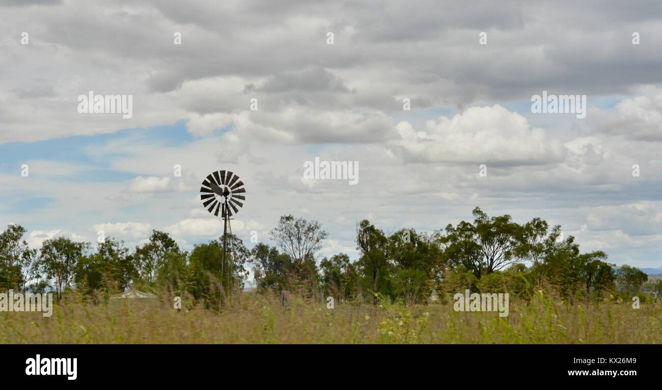 Windmill for pumping ground water, Rural scenes from country australian ...