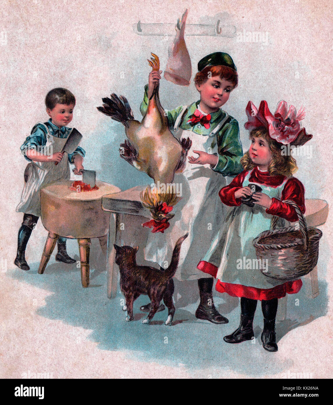 Children with chickens hi-res stock photography and images - Alamy