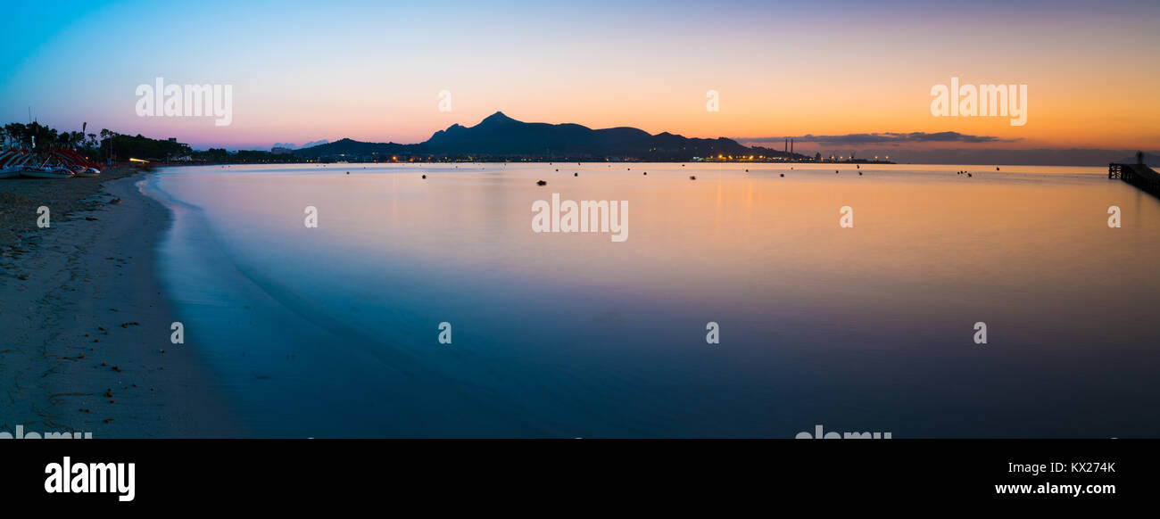Sunset on sea panorama Stock Photo - Alamy