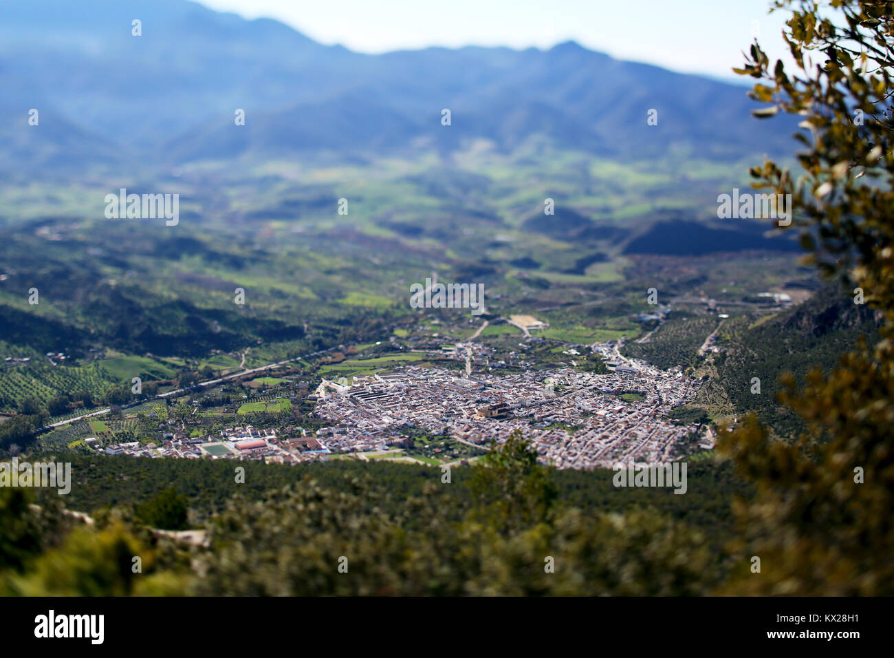 Algodonales as seen from the main takeoff above the village Stock Photo ...