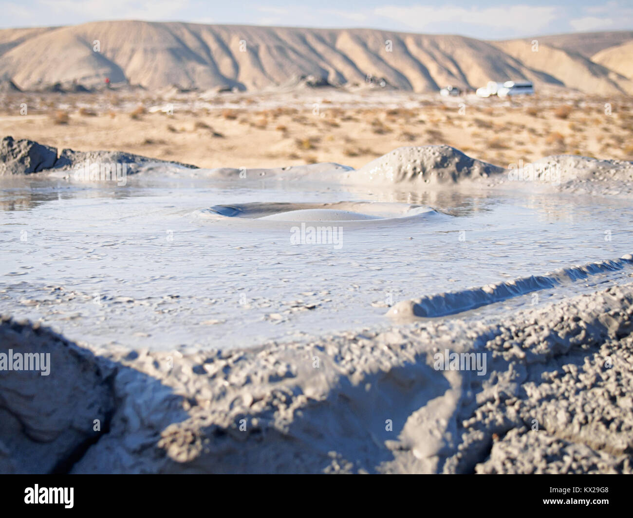 Active mud volcano in Gobustan, Azerbaijan Stock Photo - Alamy