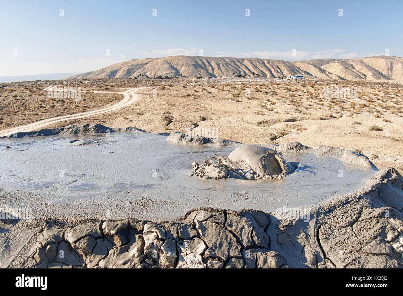 Active mud volcano in Gobustan, Azerbaijan Stock Photo - Alamy