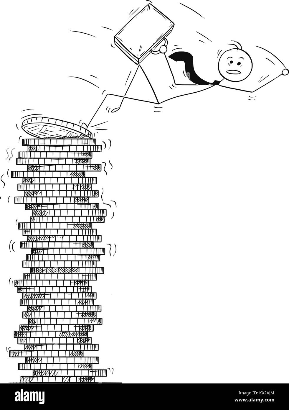 Cartoon stick man drawing conceptual illustration of businessman ...