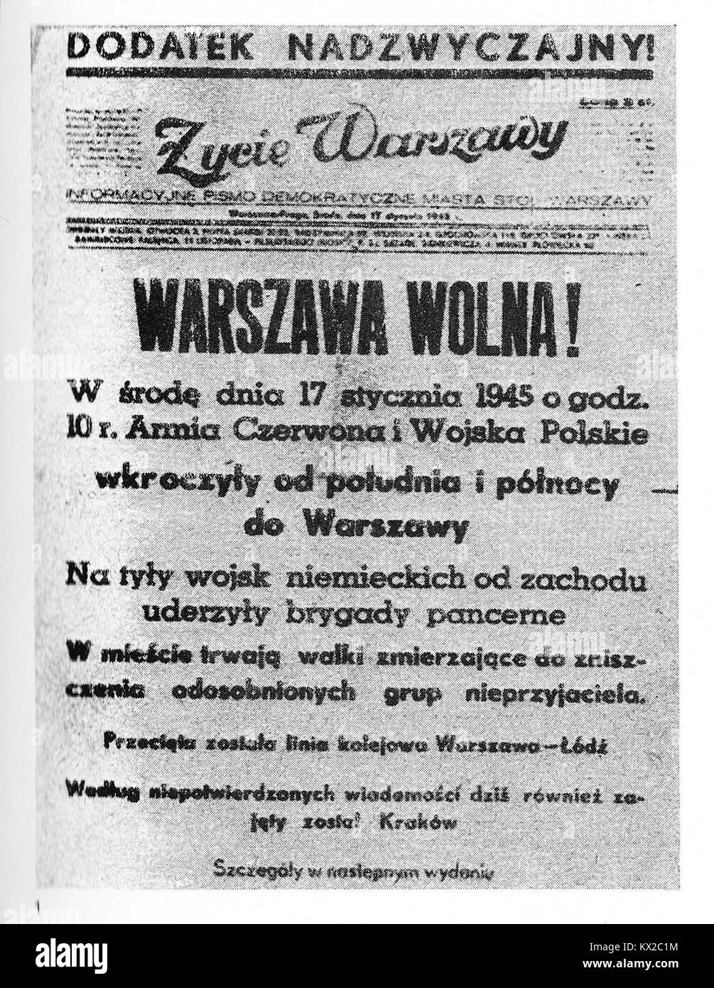 This historical publication from January 17, 1945, marks the liberation ...