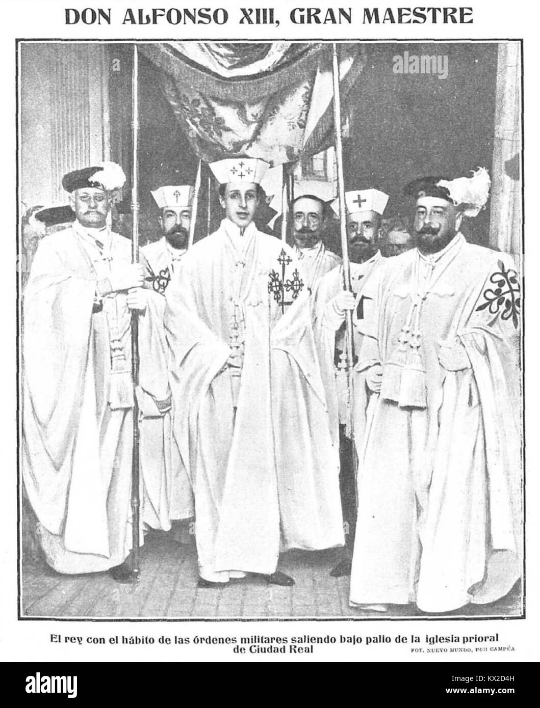 Portrait or documentation of Don Alfonso XIII, King of Spain, depicted ...