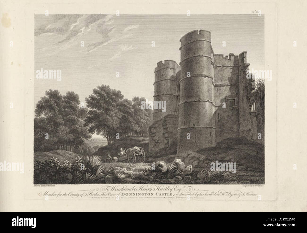 This painting by William Byrne depicts Donnington Castle, an English ...
