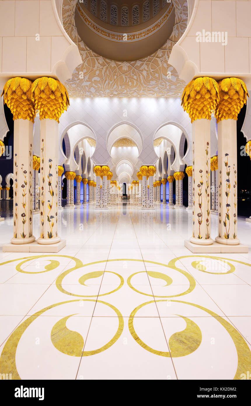 Sheikh Zayed Grand Mosque in Abu Dhabi. It is the largest mosque in UAE ...