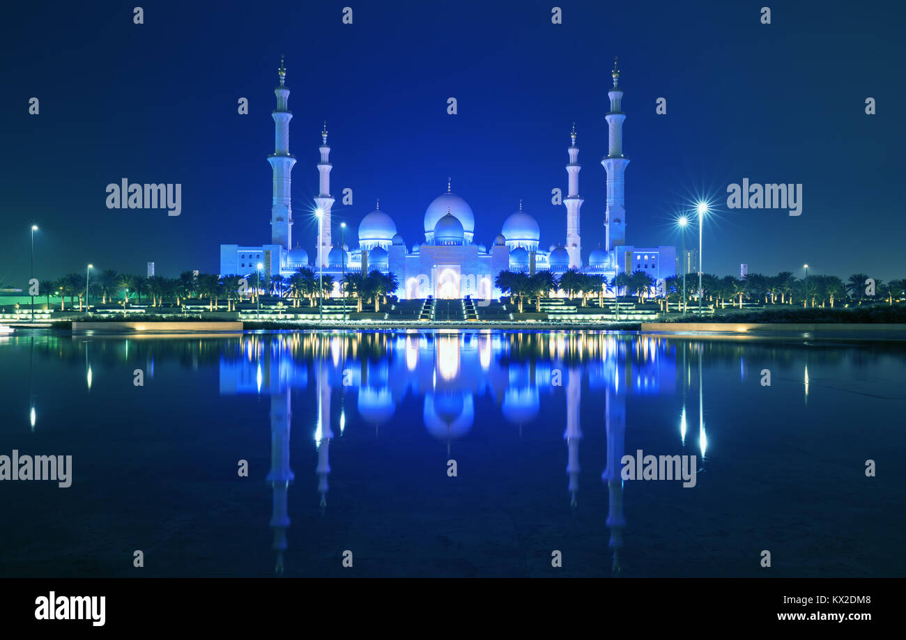 Sheikh Zayed Grand Mosque in Abu Dhabi. It is the largest mosque in UAE ...