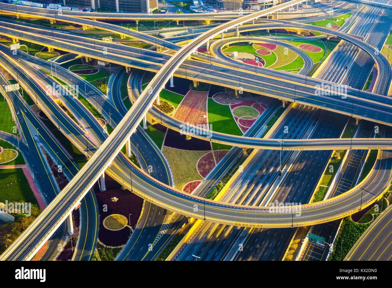 Sheikh Zayed road intersection in modern Dubai city,Dubai,United Arab ...
