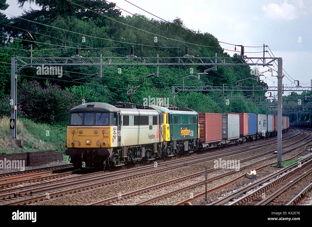 A pair of class 86 electric locomotives numbers 86633 "Wulfrun" and ...