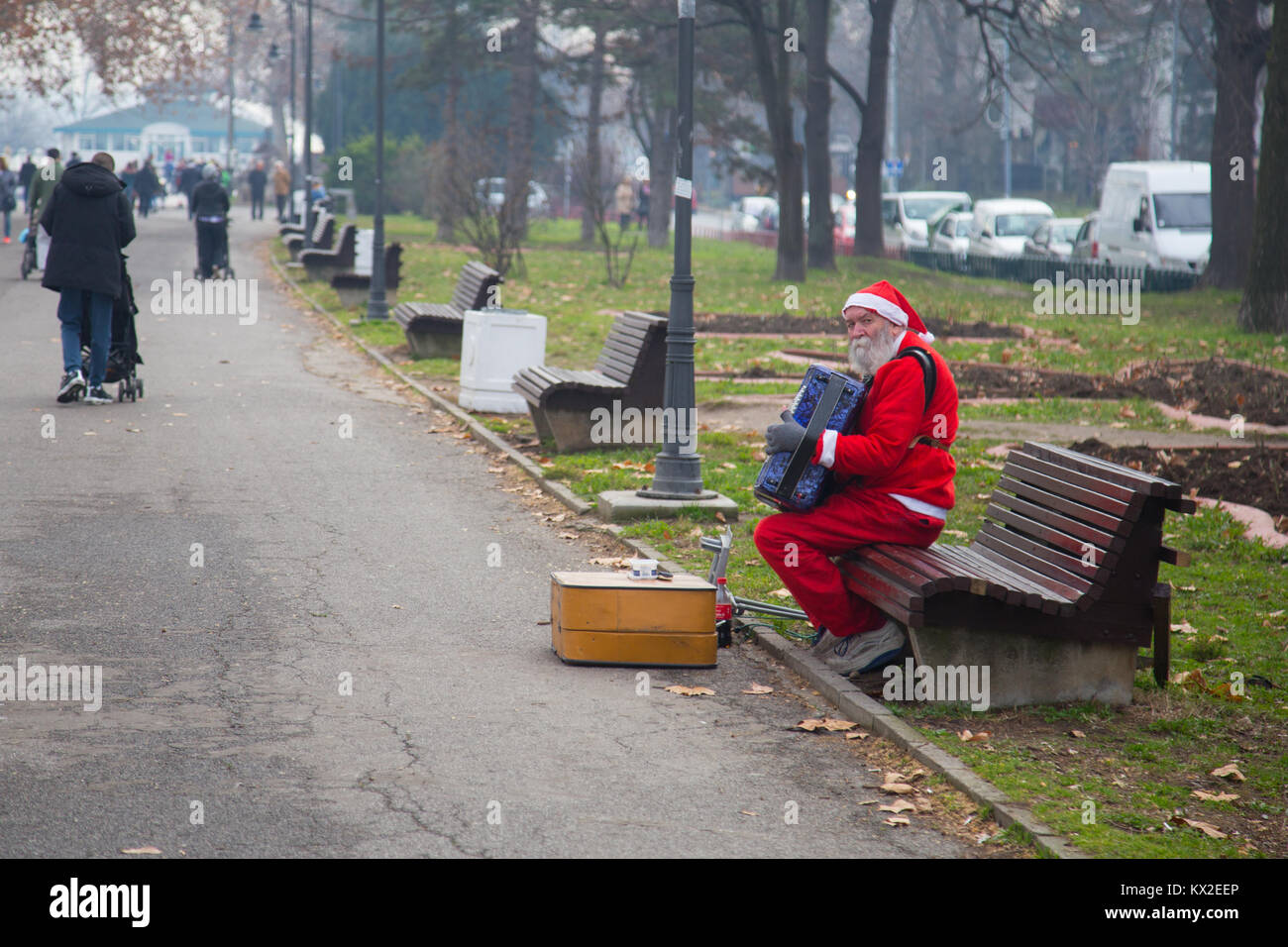Santa claus playing instrument hi-res stock photography and images - Alamy
