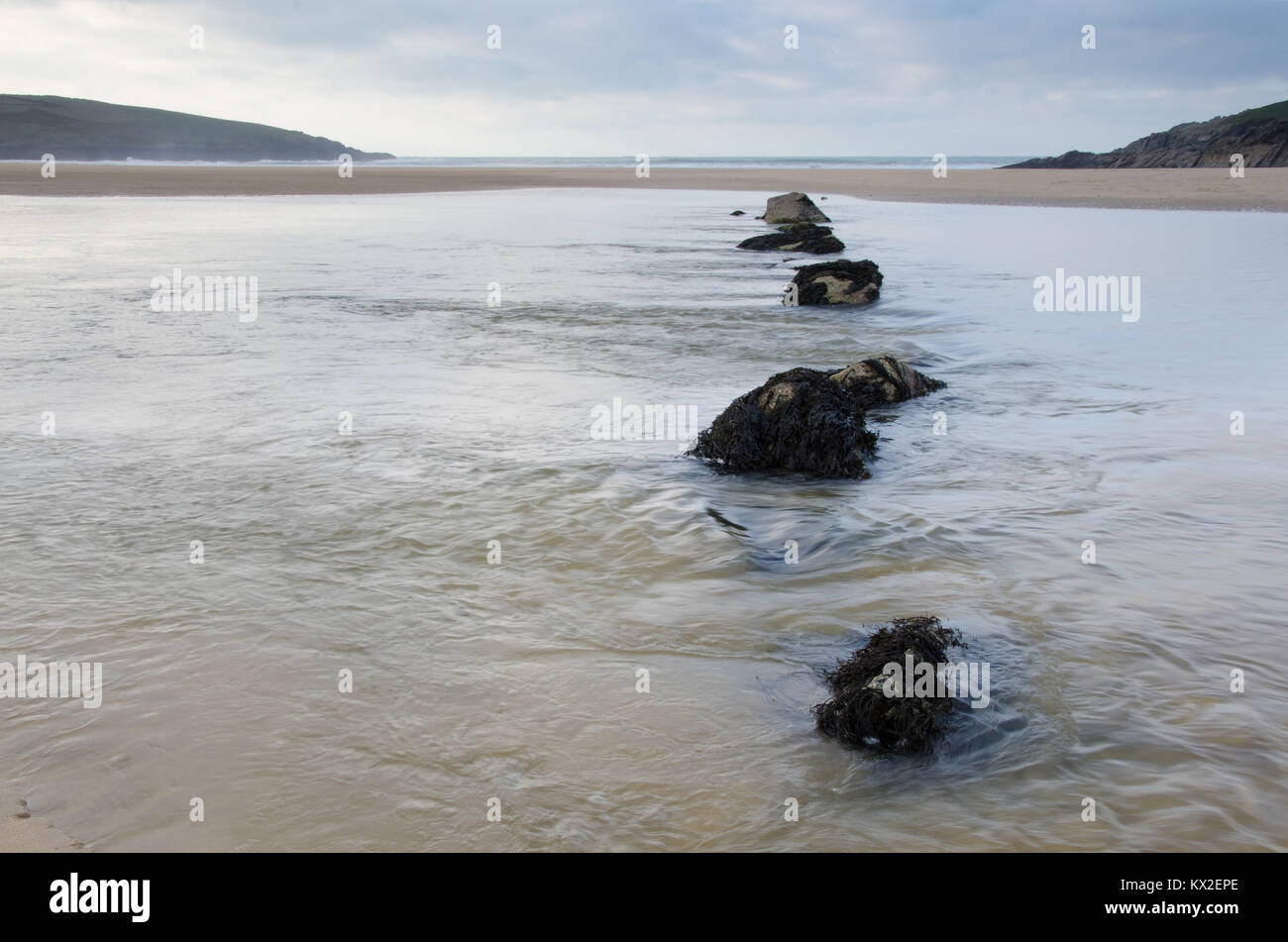 CRANTOCK BEACH, NEAR NEWQUAY. 6th January 2018. A view of part of the ...