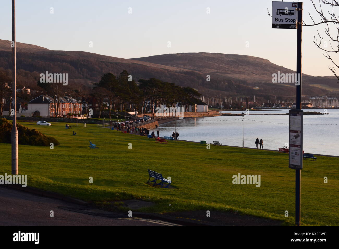 Largs seafront promenade Stock Photo - Alamy