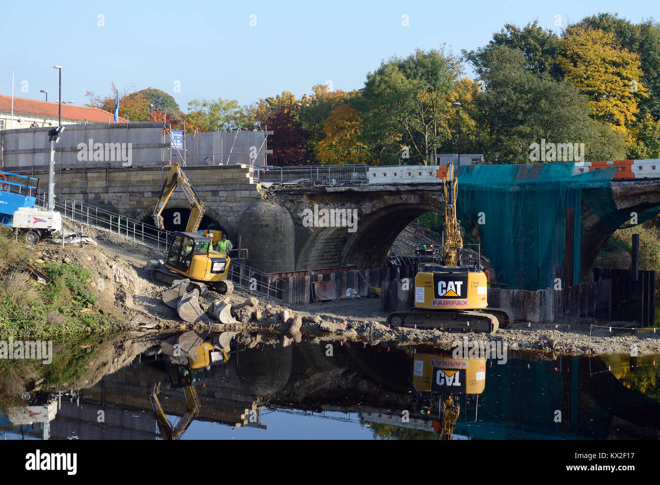 Tadcaster Bridge in Tadcaster. It partially collapsed in December 2015 ...