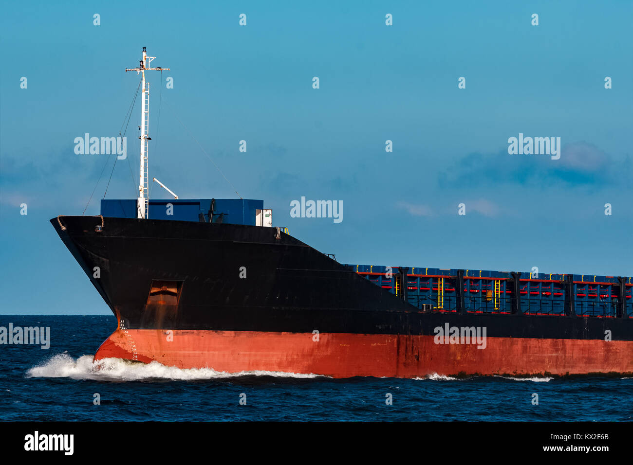 Black bulker ship. Logistics and merchandise transportations Stock ...