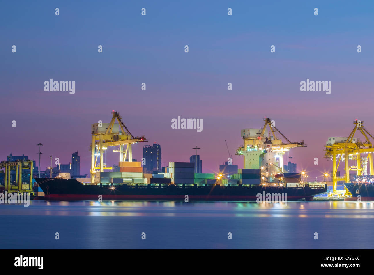 container ship in import export and business logistic Stock Photo - Alamy