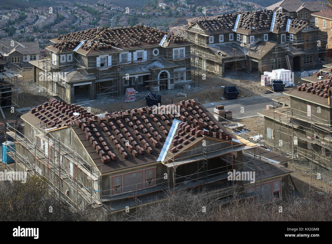 New housing under construction in an upscale California development ...
