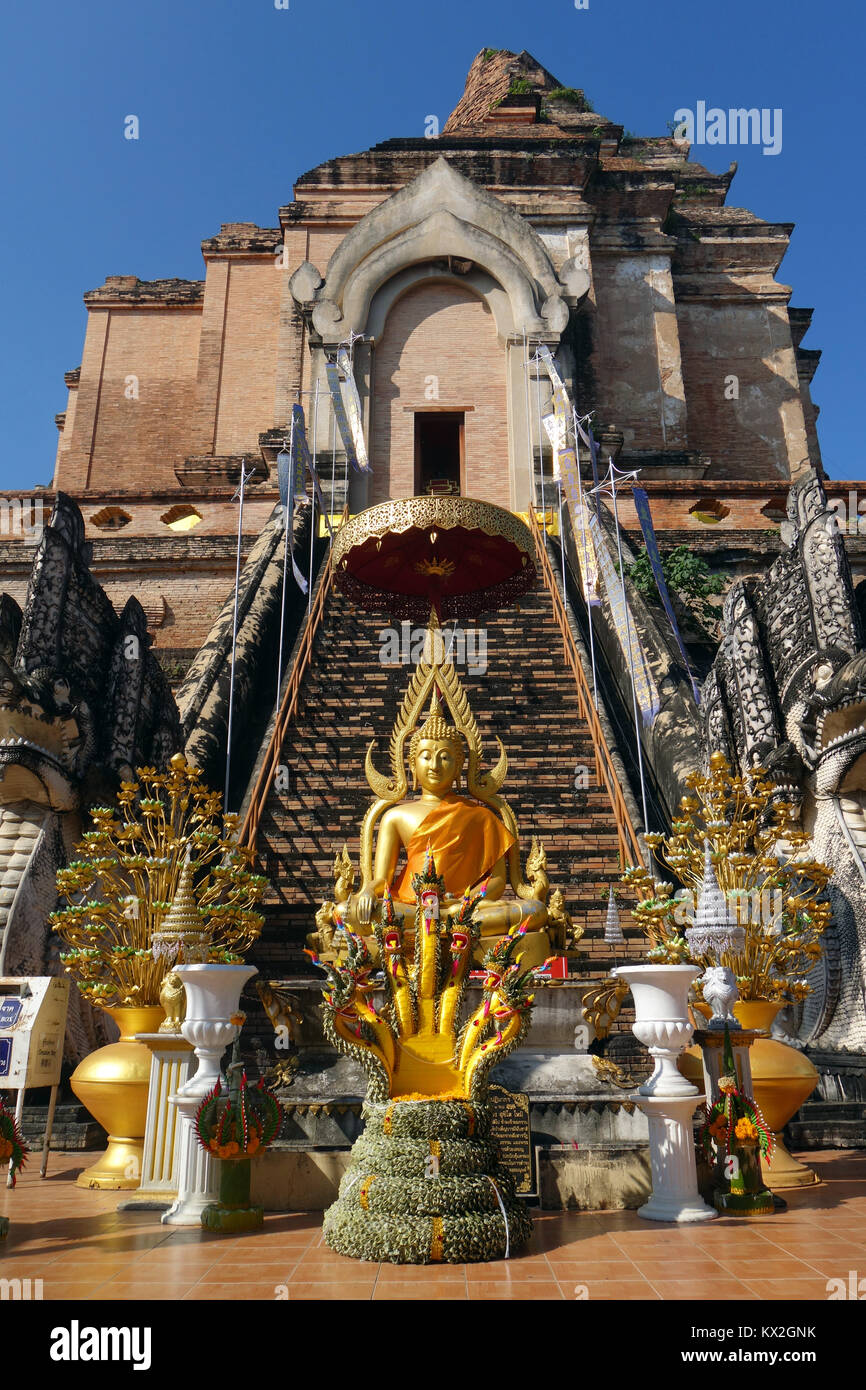Ancient chedi, Wat Chedi Luang, Chiang Mai, Thailand. NO PR Stock Photo ...