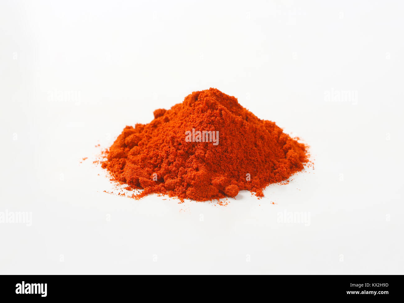 Heap of ground red pepper on white background Stock Photo - Alamy