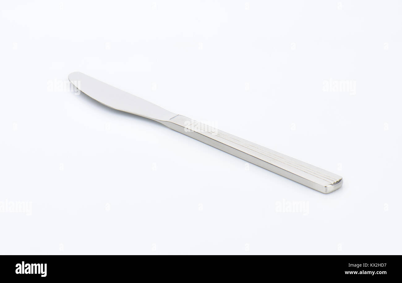 One table knife on white background Stock Photo - Alamy