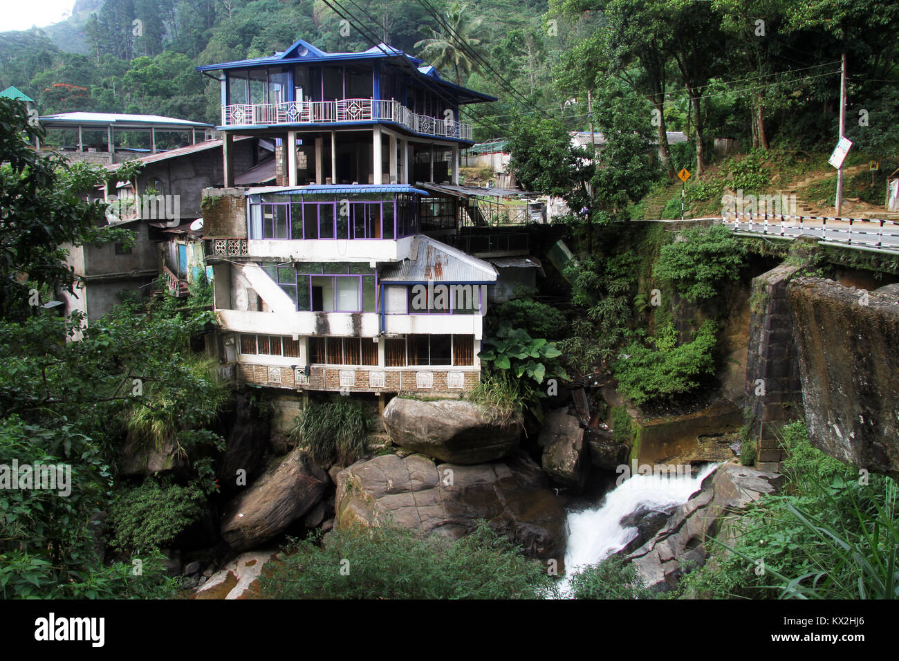 Building near waterfall in Ramboda, Sri Lanka Stock Photo - Alamy
