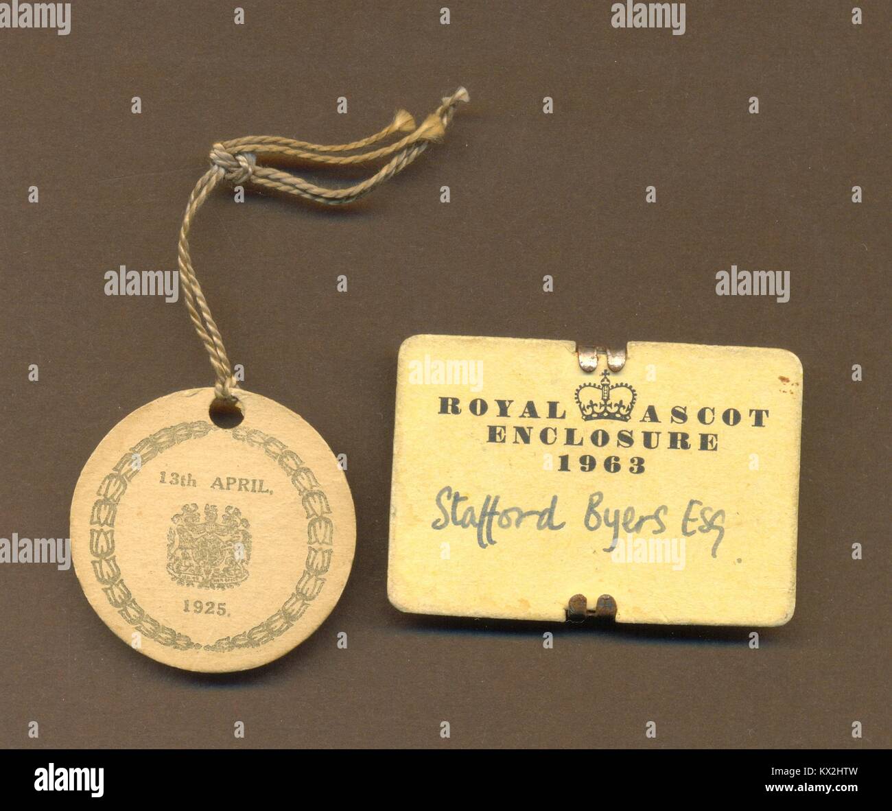 Badges for Royal Enclosure, Ascot Stock Photo - Alamy