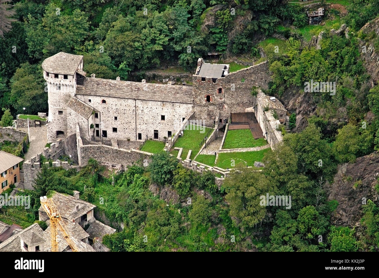 Italy Piedmont Val Grande Vogogna castle Stock Photo - Alamy