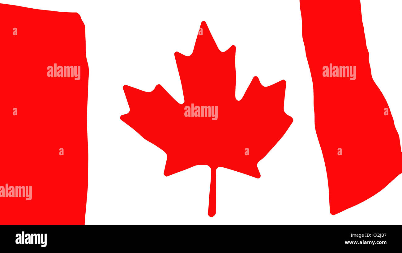 The Red and White Canadian Flag with Maple Leaf Stock Photo - Alamy