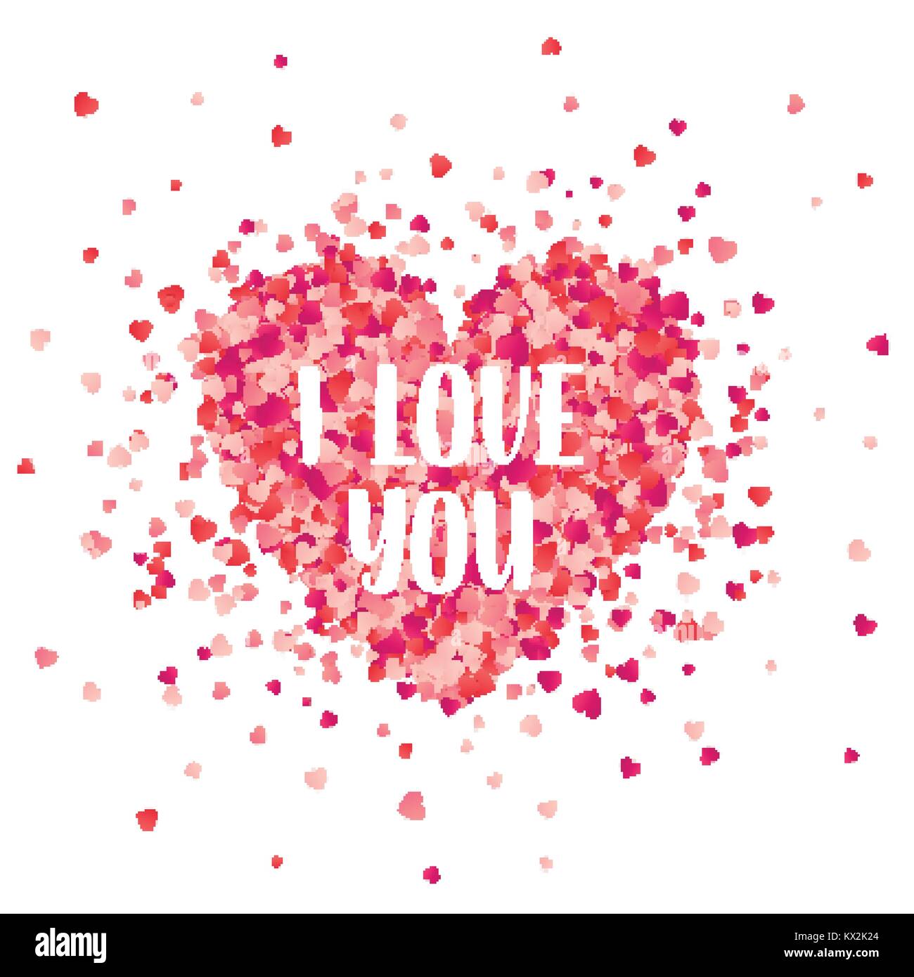 Valentines day red background with hearts. Love symbol. February 14. I ...