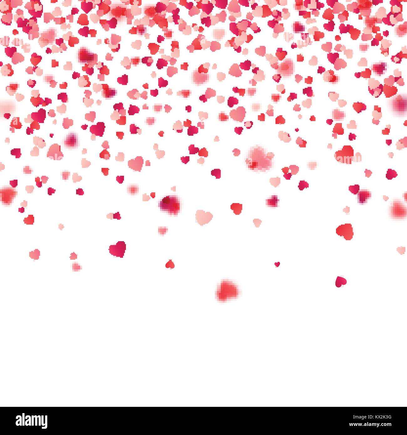 Valentines day red background with blurred hearts. Love symbol ...