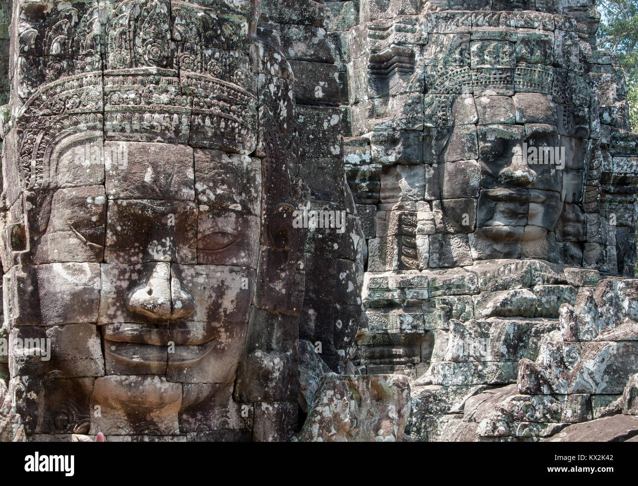 Bayon Temple Statue Heads Stock Photo - Alamy