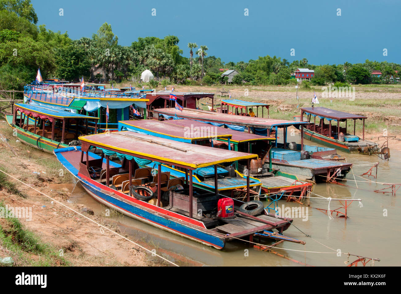 Tonle Sap Lake Tour Boats Stock Photo - Alamy