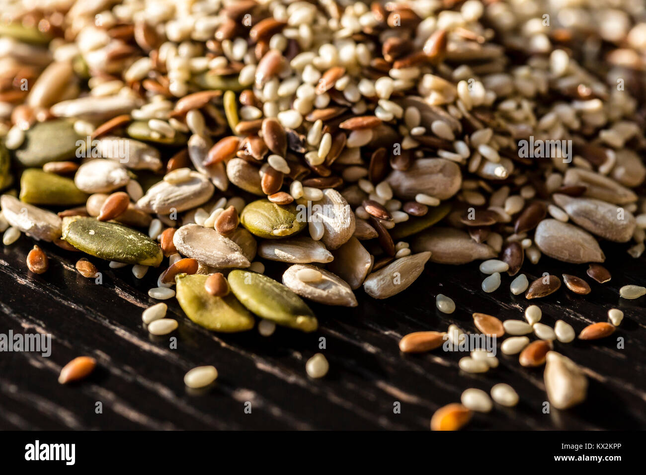 Spices: Mixed seeds - pumpkin, sesame, sunflower, flax. Healthy eating ...
