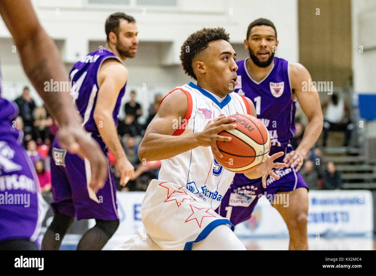 December 23, 2017: Brandon Taylor #5 (CSM Steaua Bucharest) during the ...