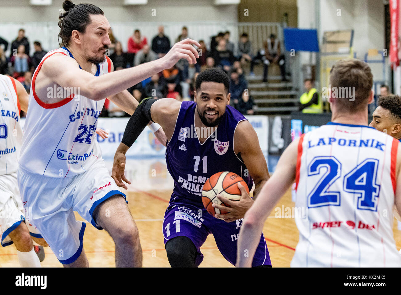 December 23, 2017: Catalin Baciu #26 (CSM Steaua Bucharest) and Porter ...