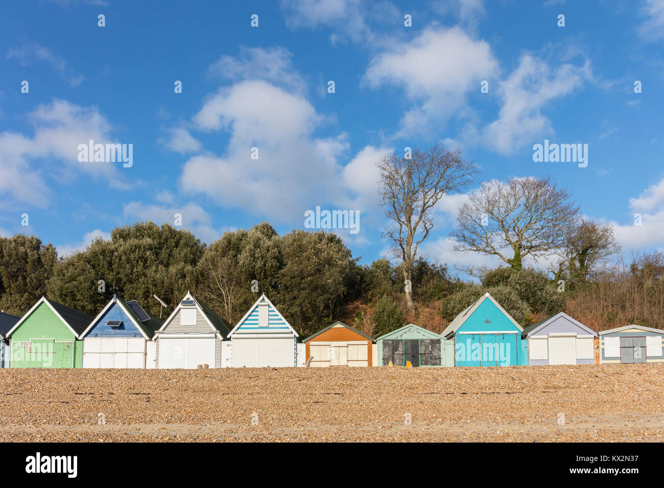 Calshot beach and beach huts hi-res stock photography and images - Alamy