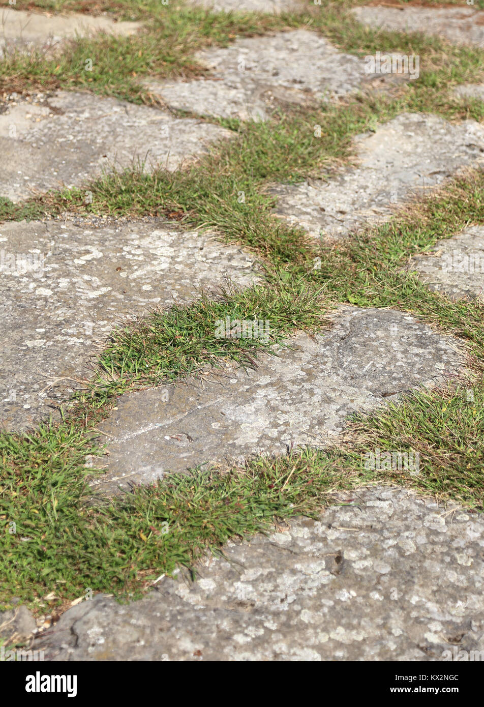 Ancient Roman Road with Big stones in Italy Stock Photo - Alamy