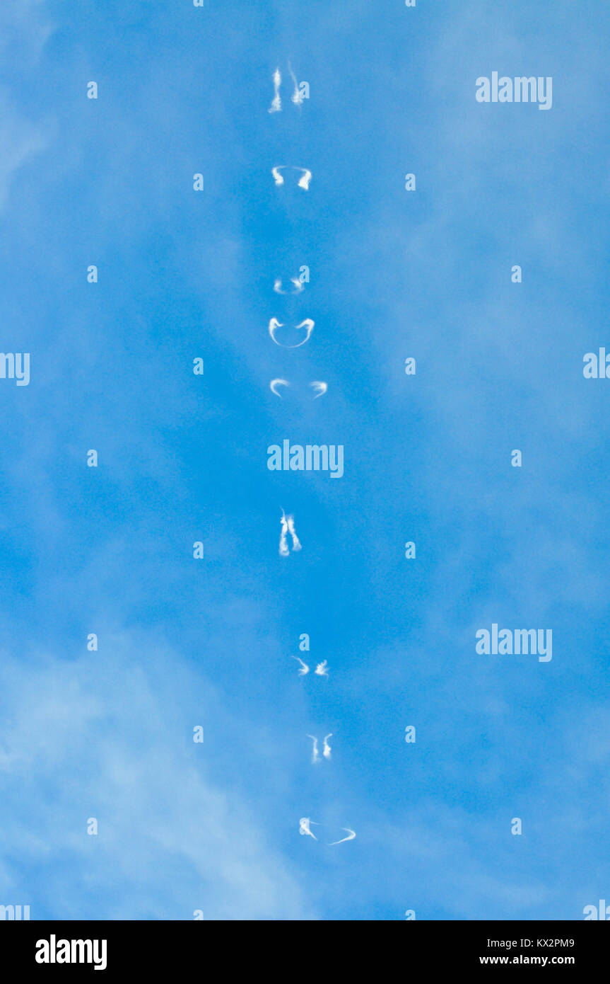 airplane marks on a blue sky Stock Photo - Alamy