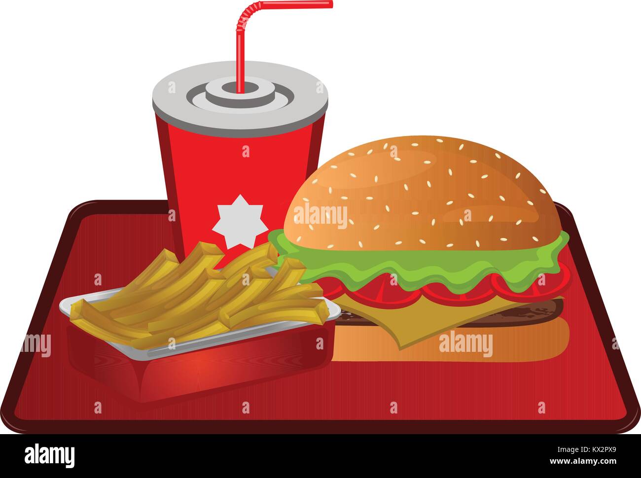 Fast lunch combo Stock Vector Images - Alamy