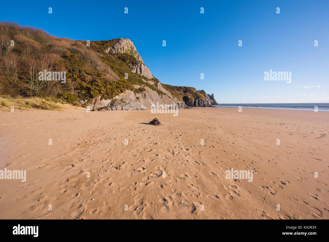 Beach and dunes at Nicholaston Beach, Oxwich Bay, Gower Peninsula ...